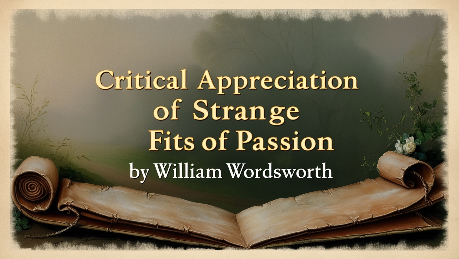 Critical Appreciation of Strange Fits of Passion by William Wordsworth ...