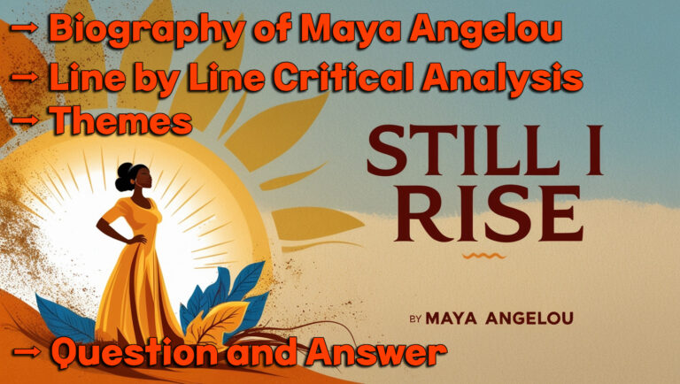 Still I Rise Critical Analysis with Question and Answer - studyliterary.com